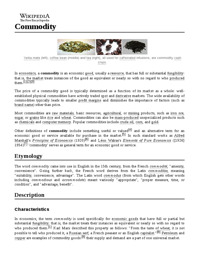 Commodity | PDF | Commodity | Value (Economics)
