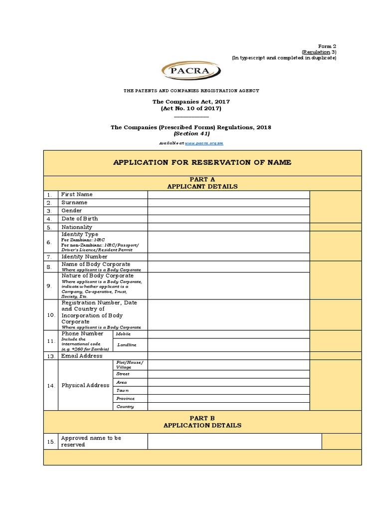 Companies Form 2 | PDF