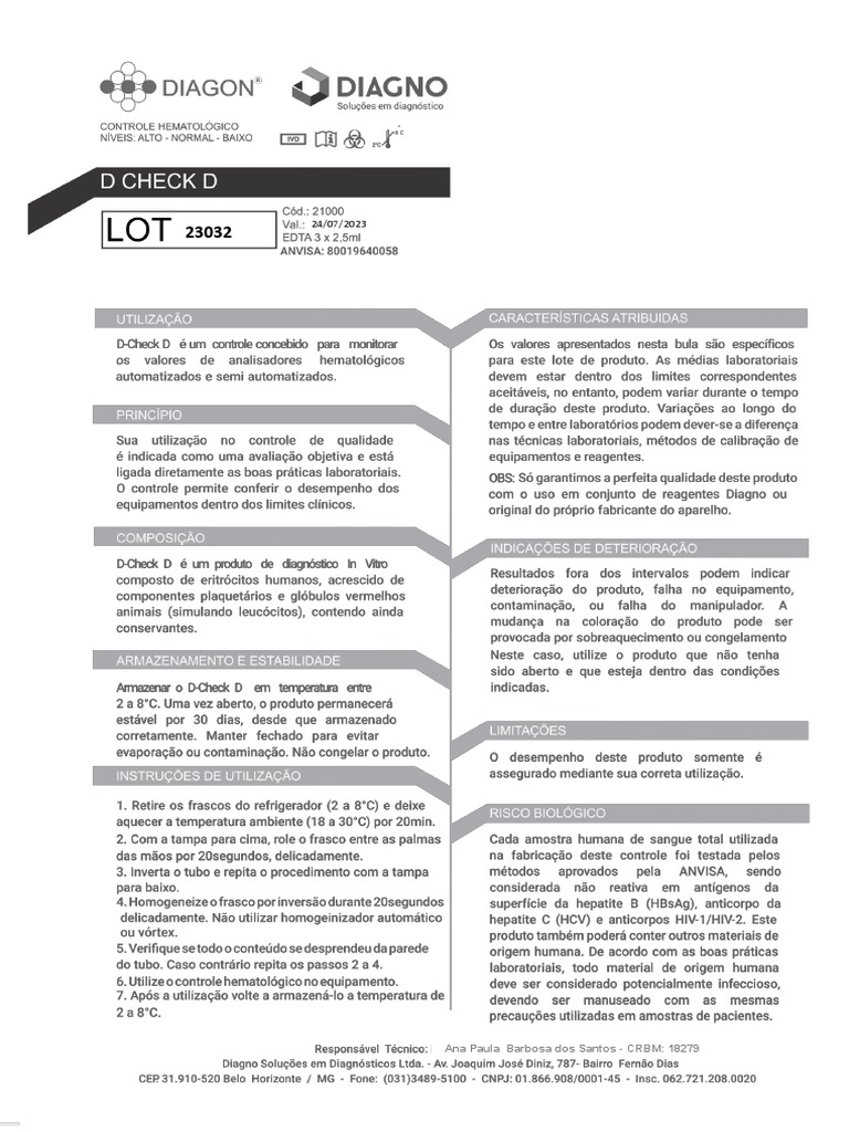 D Check D 21000 | Download Free PDF | Hematology | Blood