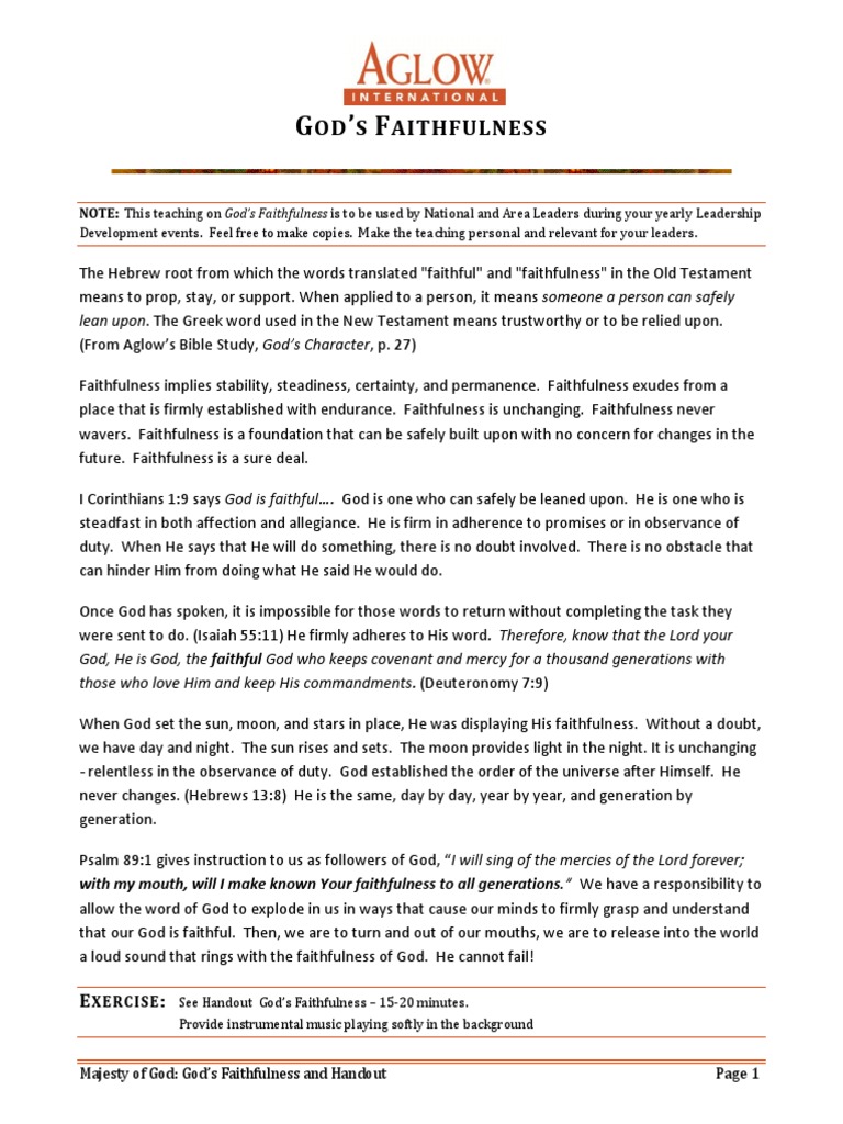Gods Faithfulness | PDF | God | Psalms