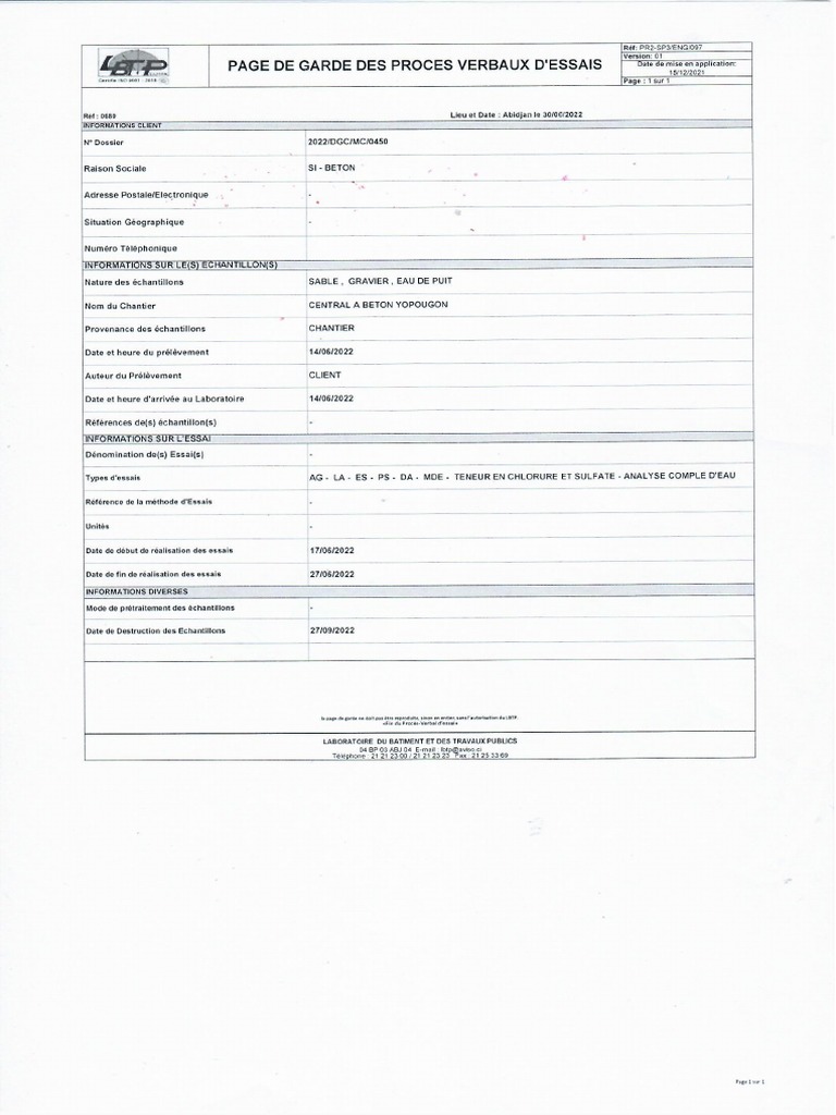 Fiches Techniques Agregats | PDF