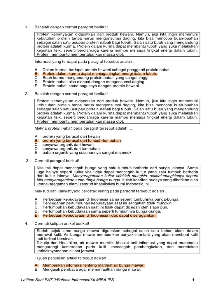 Latihan Soal Pat 2 | PDF