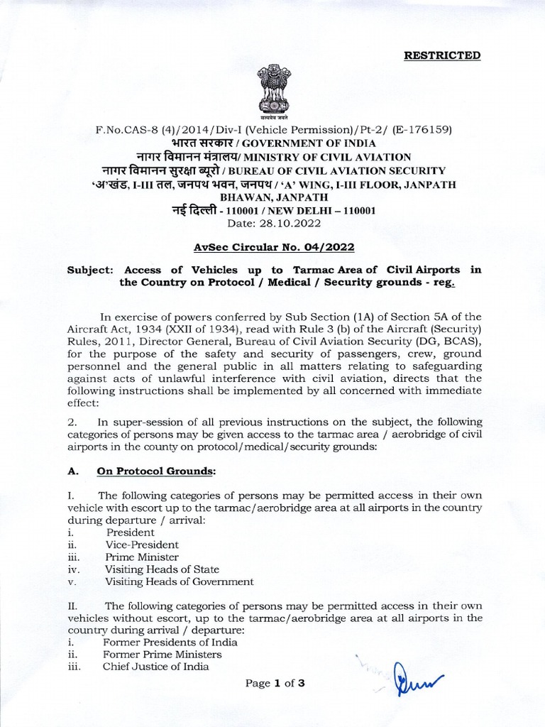 AVSEC Circular 04-2022 | PDF