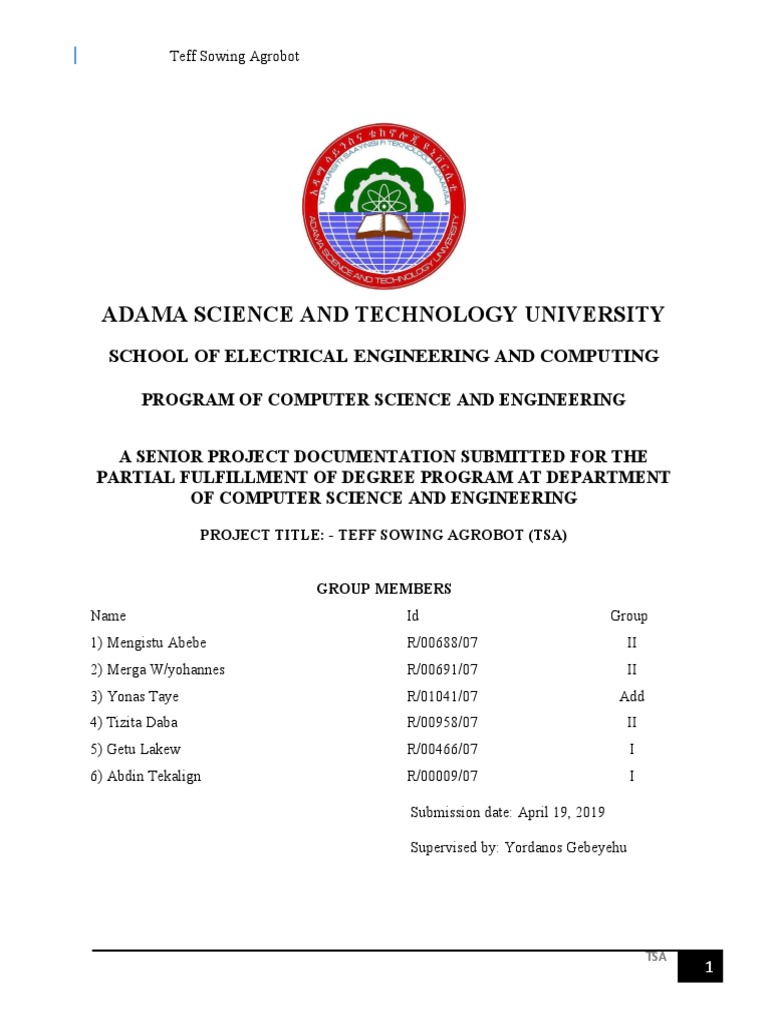 Teff Sowing Agrobot (Tsa) | PDF