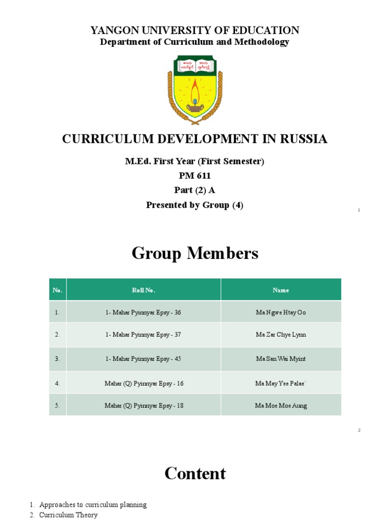 Curriculum Development in Russia PM.611 | PDF | Curriculum | Secondary Education