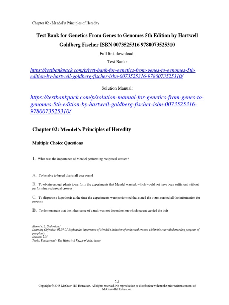 Genetics From Genes To Genomes 5th Edition by Hartwell Goldberg Fischer ...