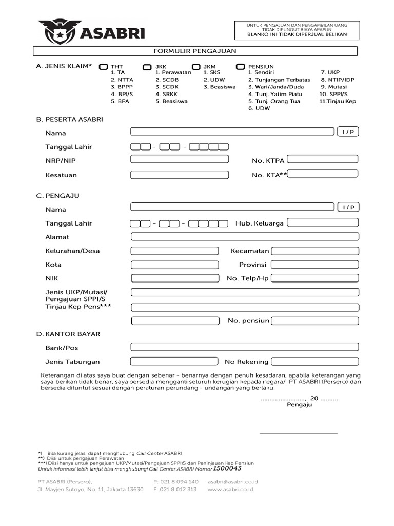 Panduan Pengajuan Asabri Kematian | PDF