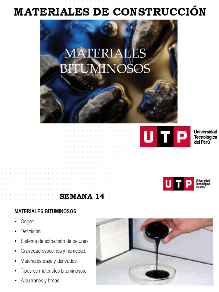 Semana 14 - Materiales Bituminosos | PDF