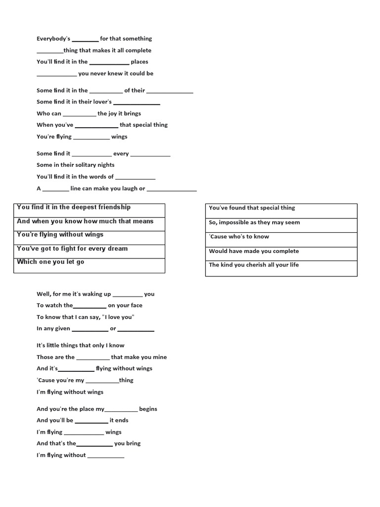 Flying Without Wings | PDF