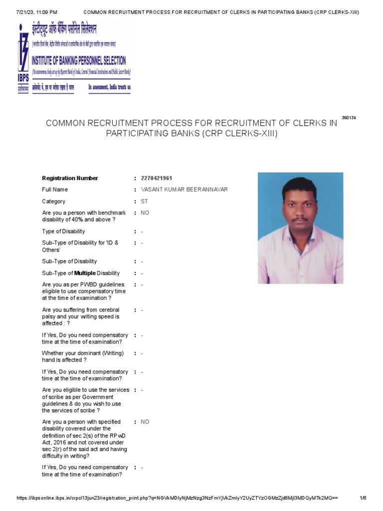 IBPS Application Sample | PDF | Justice | Crime & Violence