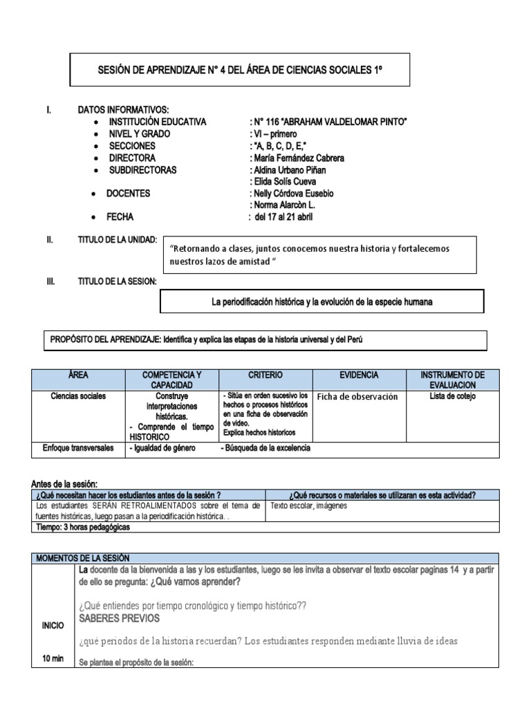 Sesion 3 - CCSS 1º - 17 al 21-4 | PDF | Aprendizaje | Cognición