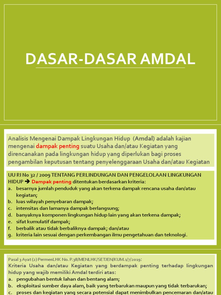 Dasar-Dasar Amdal | PDF | Sains & Matematika
