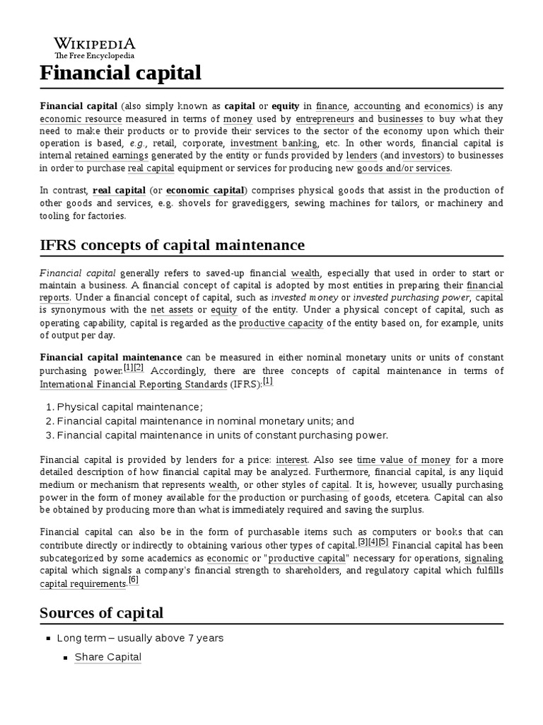 Financial Capital | PDF | Financial Capital | Economies