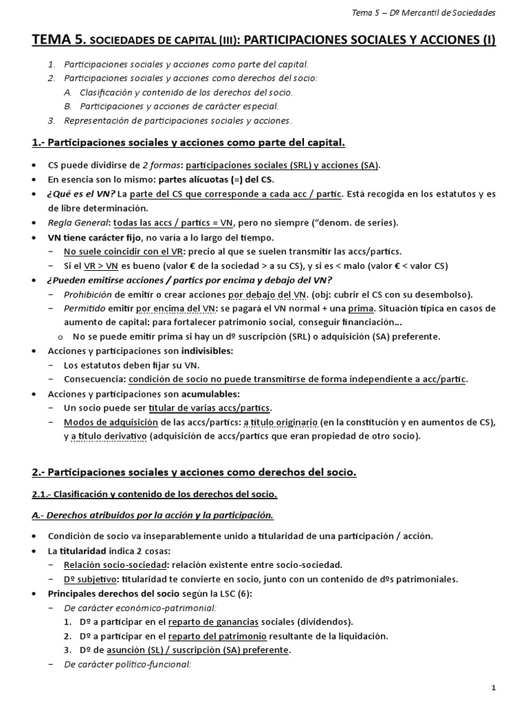 Esquema T5 | PDF | Compartir (Finanzas) | Inversiones