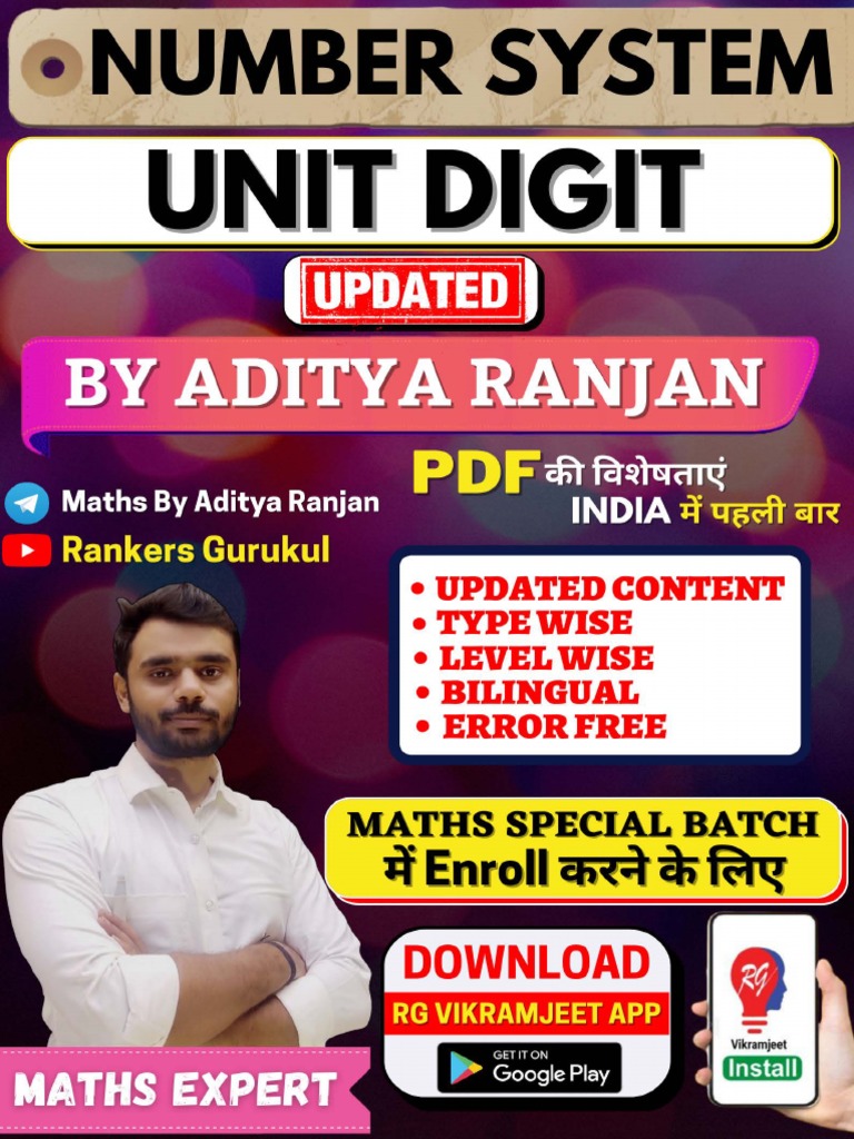 Unit Digit Classroom Sheet | PDF | Teaching Methods & Materials