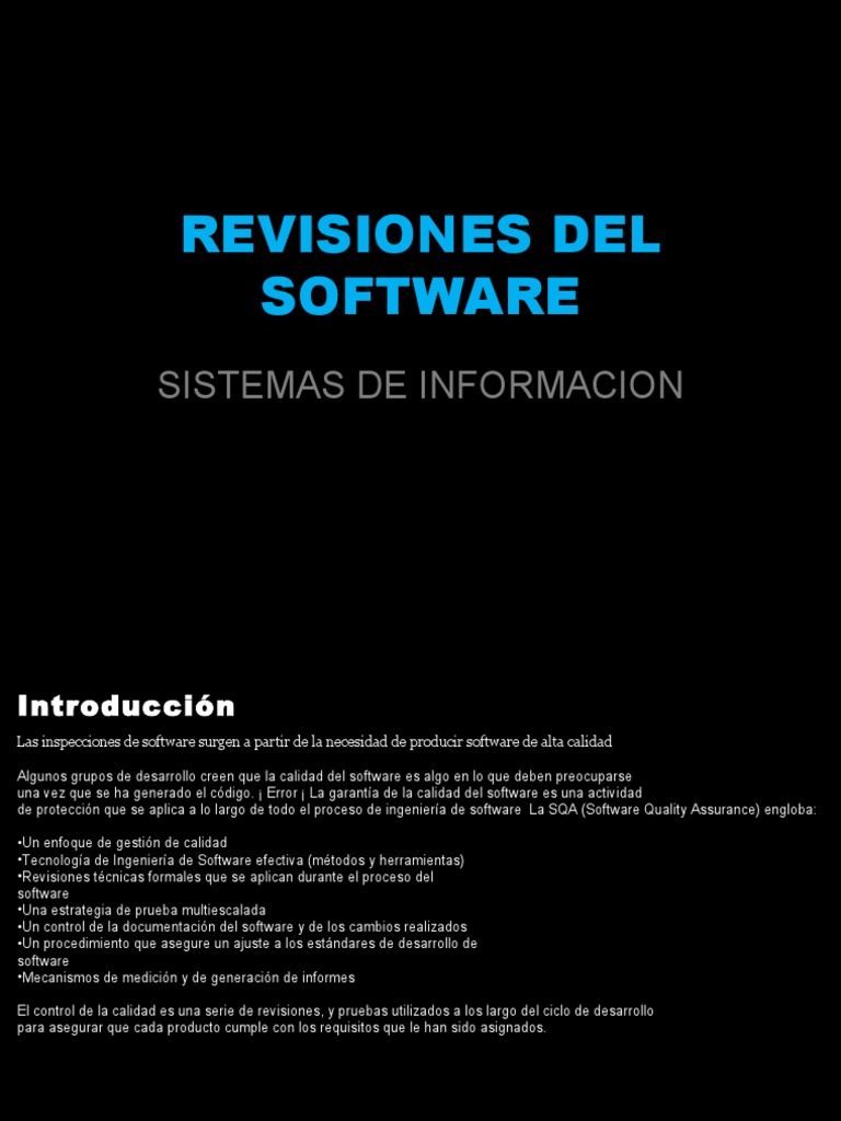 Revisiones Del Software | Ingeniería de software | Software