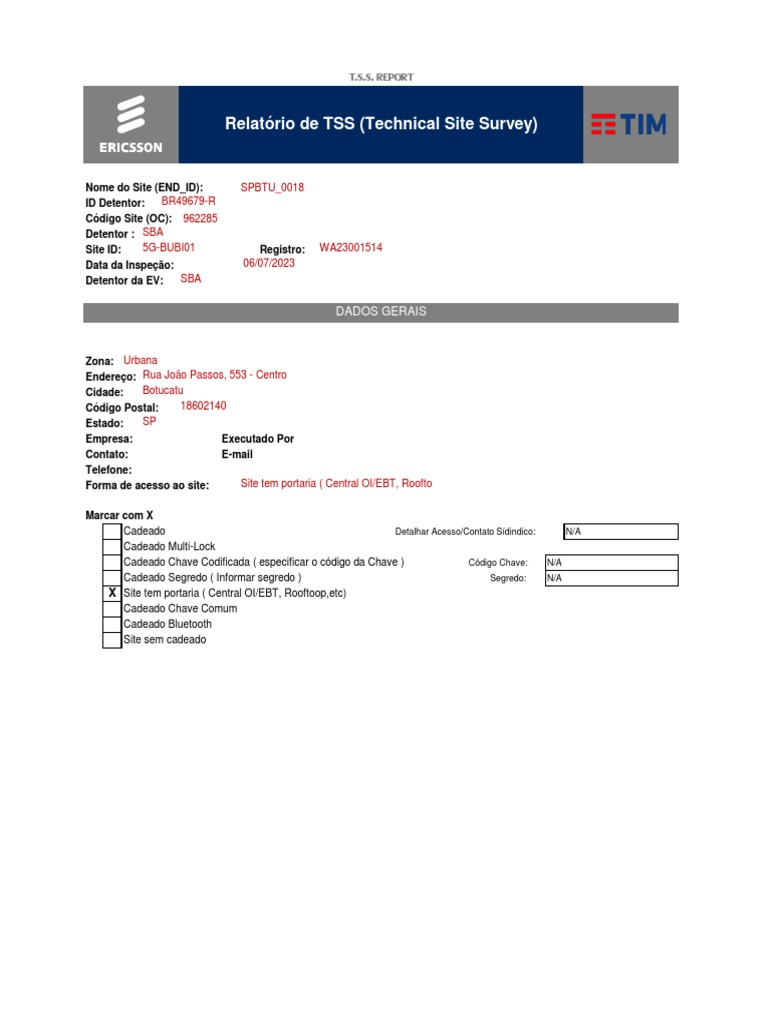 TSSR - TIM - NR 3500 - 5G-BUBI01 - Rev. A | PDF | Fiação elétrica ...