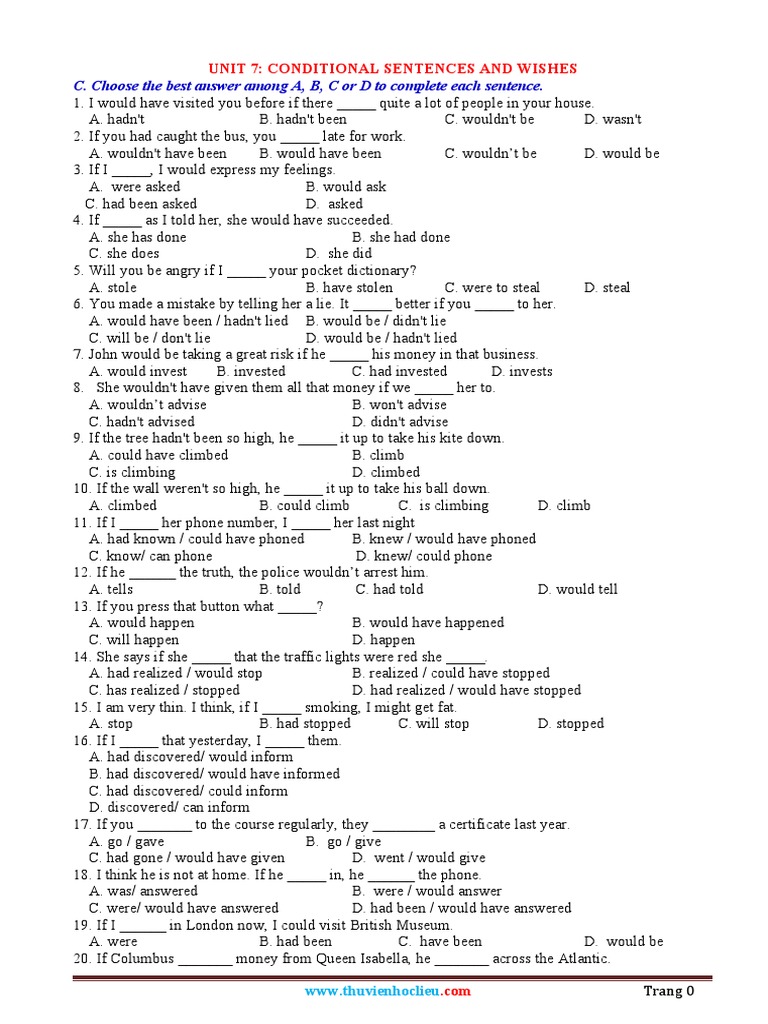 Conditional Sentences Quiz | PDF