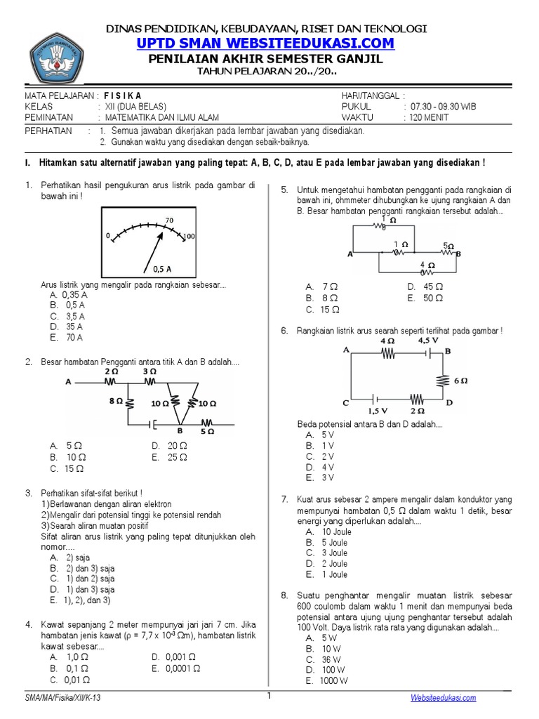 SOAL Fisika Kelas Xii | PDF