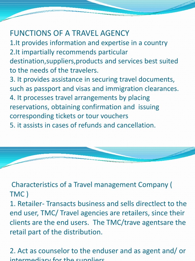 Functions of a Travel Agency Explained | PDF | Travel Agency | Revenue