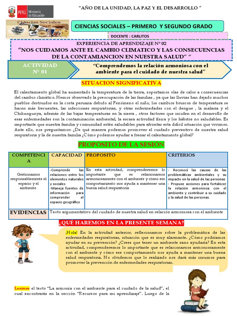 Experiencia de Aprendizaje 2 - Ciencias Sociales - Actividad 01 - 1ero y 2do Grado - 2023 | PDF ...