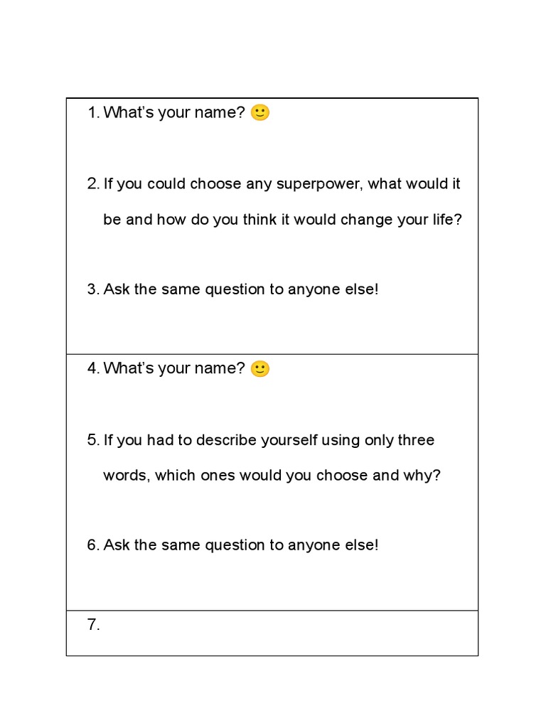 Questions For Snowball Fights | PDF