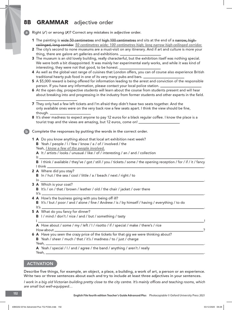 EF4e Adv Plus TG PCM Grammar 8B | PDF