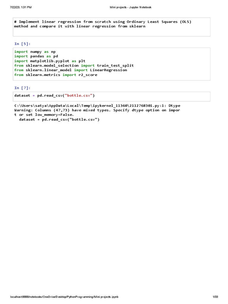 Mini Projects 1-3-Satyaki Mitra | PDF | Receiver Operating Characteristic | Computing