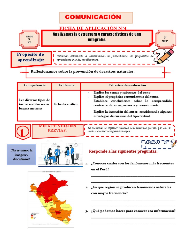 3° Ficha de Aplicación-Sesión4-Sem.2-Exp.3-Comu | PDF | Infografia | Información