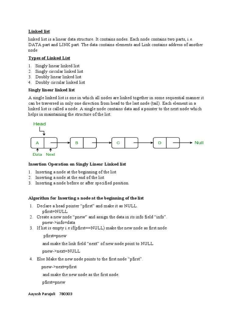 Dsa Linklist Singly Pdf Pointer Computer Programming Computer Science