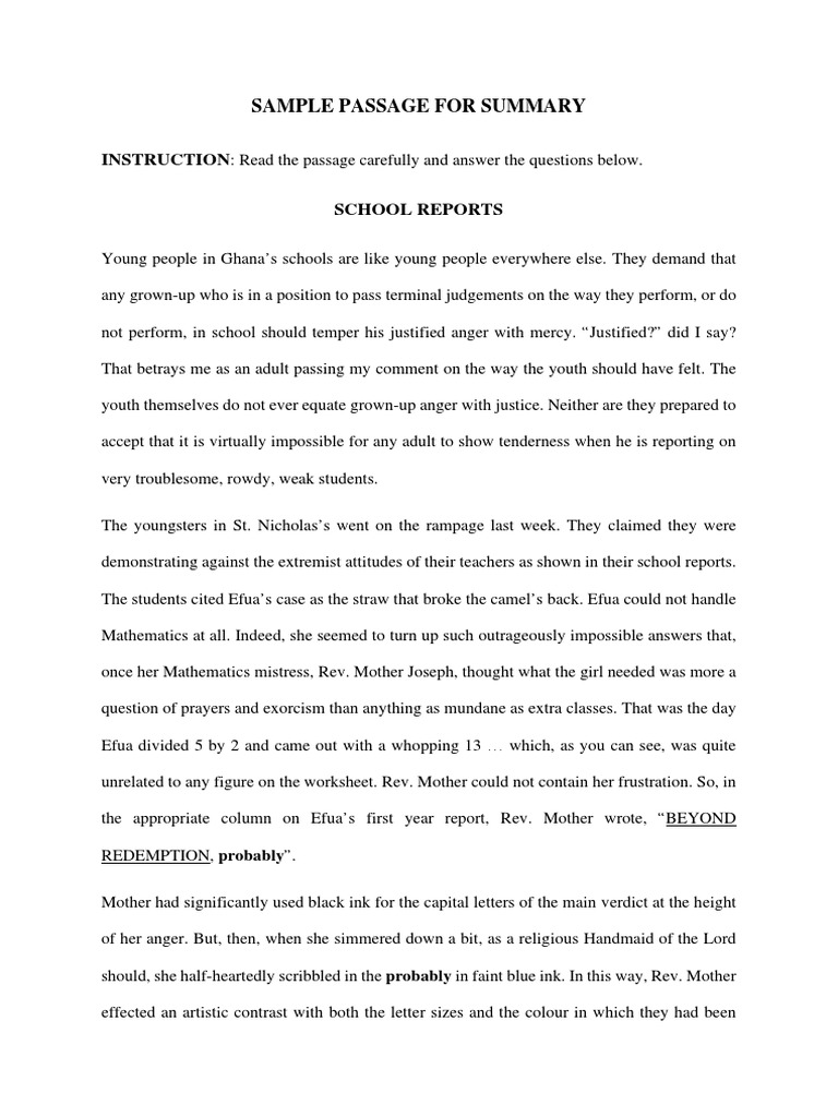 Summary Passage and Questions | PDF | Perfume