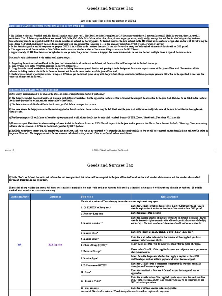 Gstr1 Excel | PDF | Invoice | Microsoft Excel