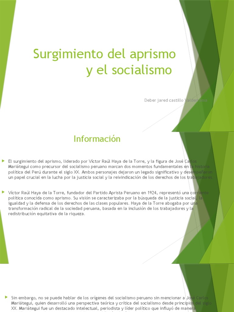 Surgimiento Del Aprismo y El Socialismo | PDF | Socialismo | marxismo
