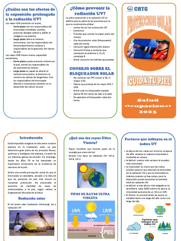 Triptico Proteccion Solar | PDF | Ultravioleta | Protector solar