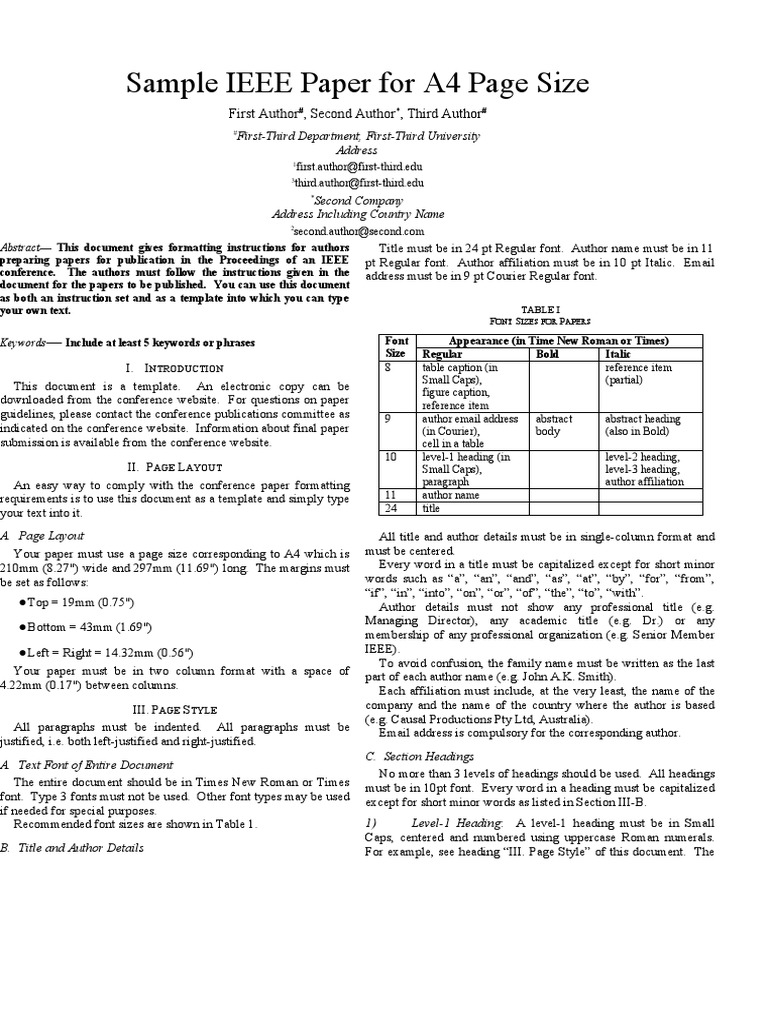 Ieee Format | PDF | Typefaces | Paragraph