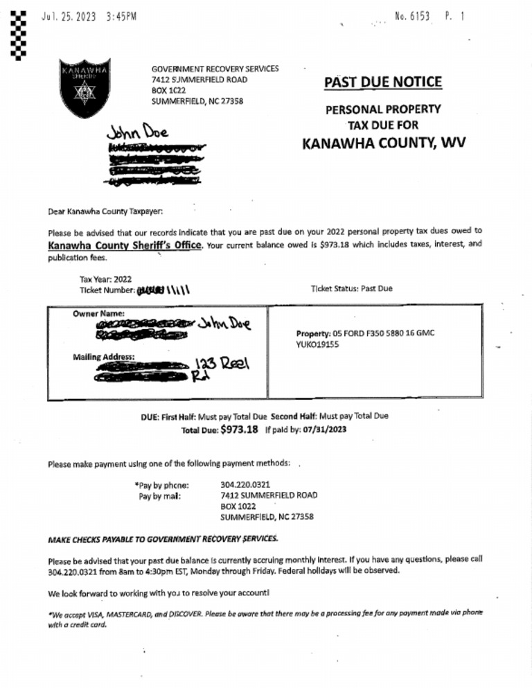 Past Due Notice Sample | PDF