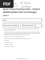 Abrsm Theory g5 Sample Papers (New Format) | PDF