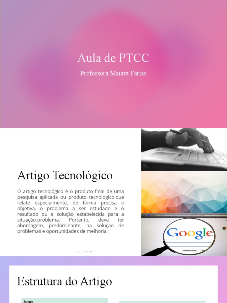 Aula de PTCC - Artigo | PDF | Abstract (resumo) | Método científico