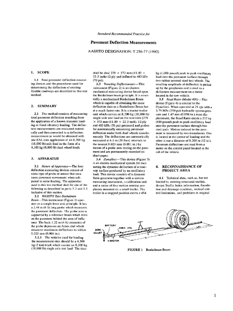Aashto-T256 1977-Viga-Benkelman | PDF