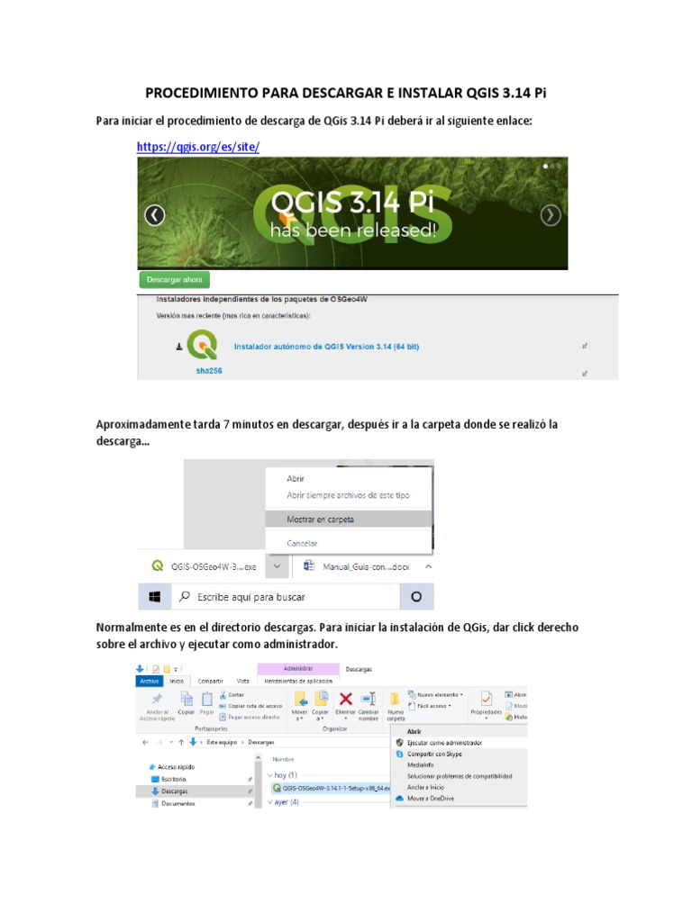 Procedimiento para Instalar QGis | PDF