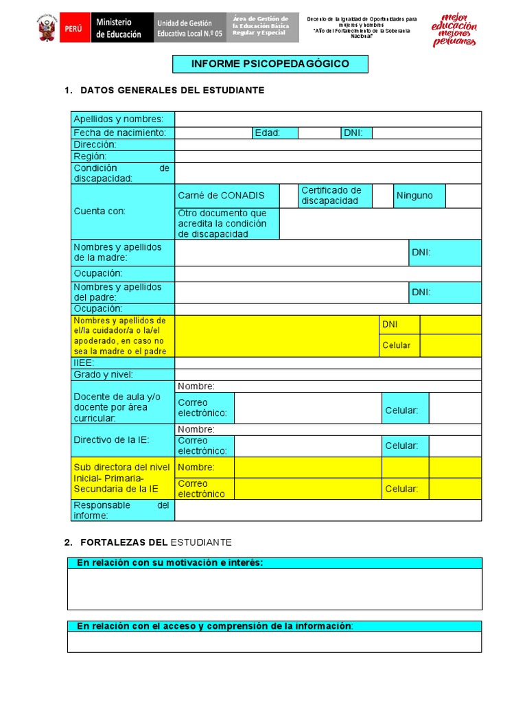 Informe Psicopedagogico | PDF | Educación primaria | Maestros