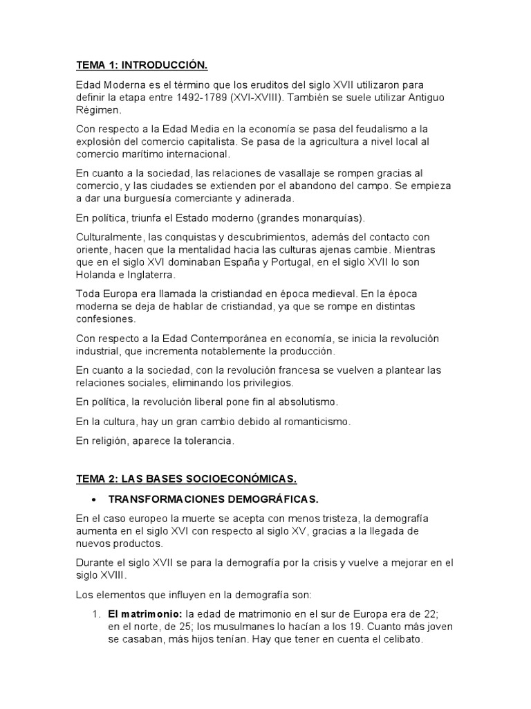 Transformaciones en la Edad Moderna | PDF