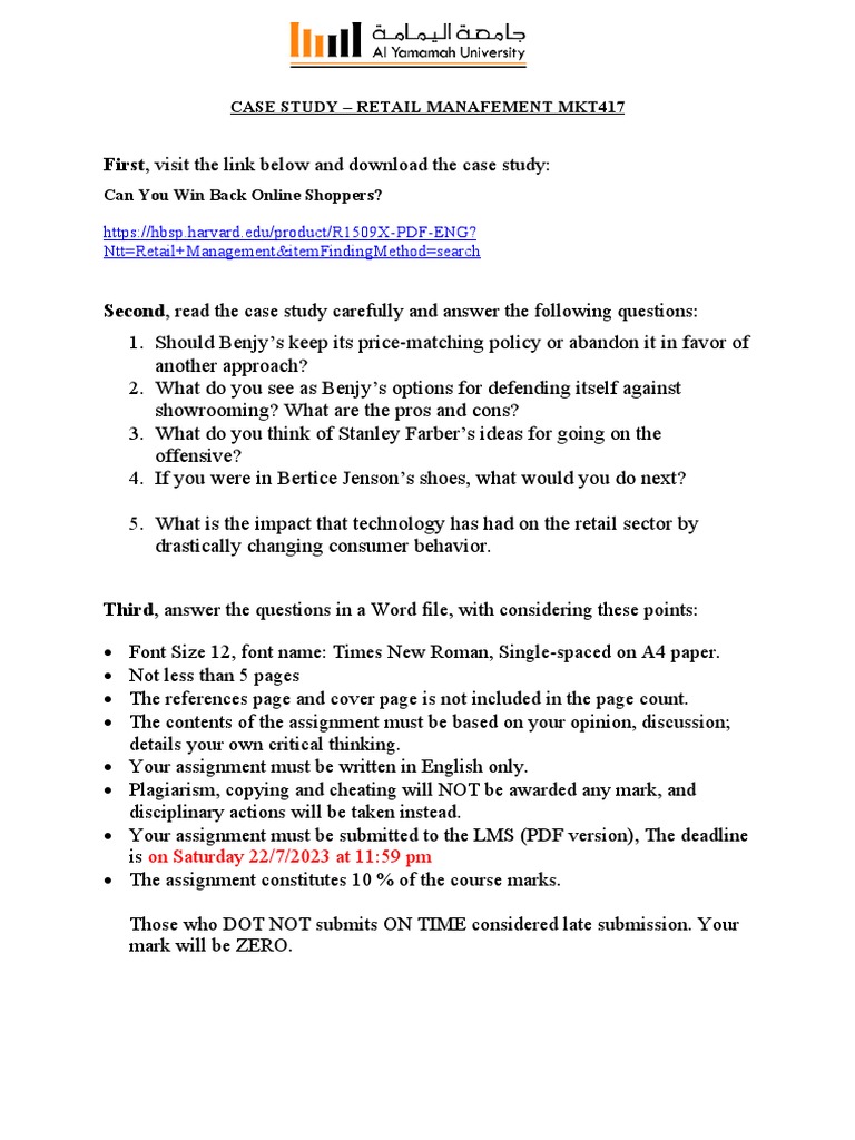 Retail Management Case Study Analysis | PDF