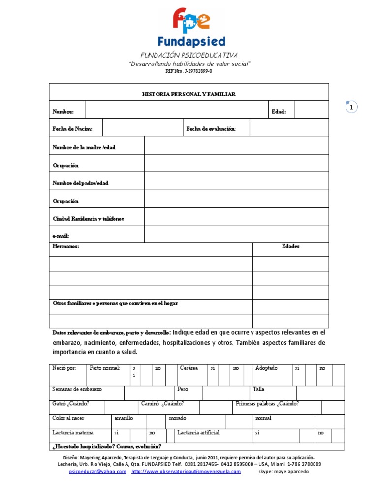 Anamnesis Fpe 3.0 08-14 | PDF | Enfermedades y trastornos | Medicina