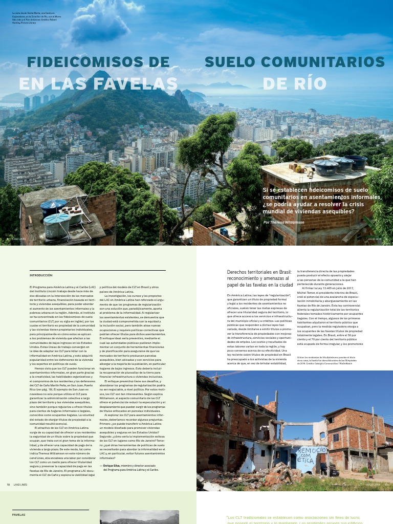 Fideicomisos de Suelo en Favelas | PDF | Chabolas | Brasil