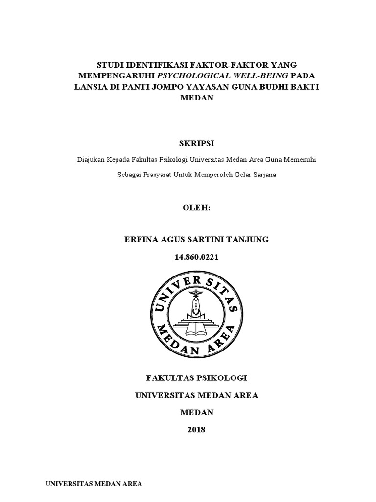 Faktor Dominan Psychological Well-Being Lansia | PDF | Karier ...