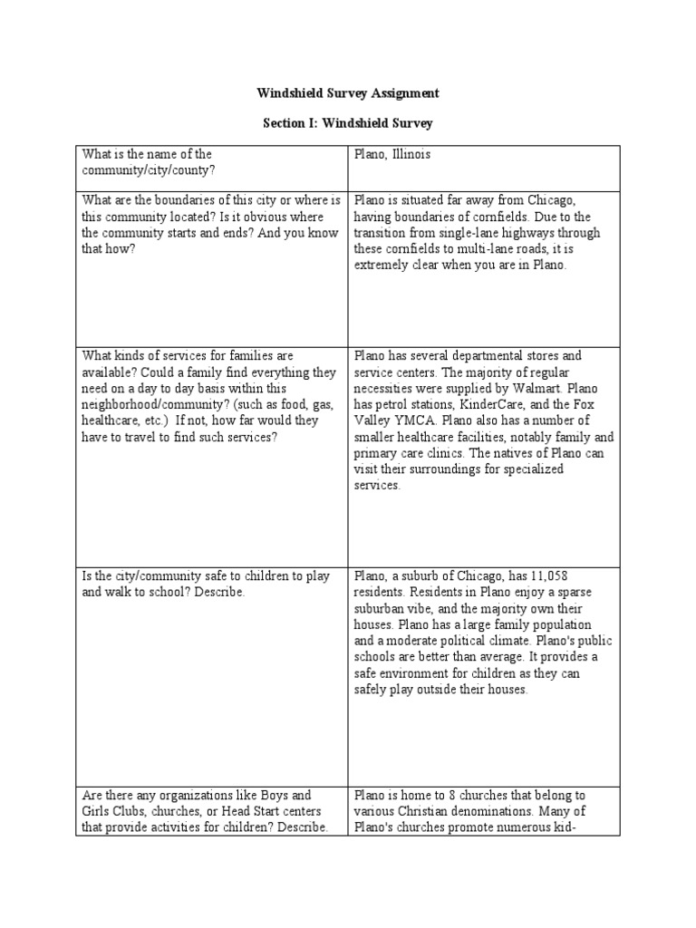 Windshield Survey Template Pdf