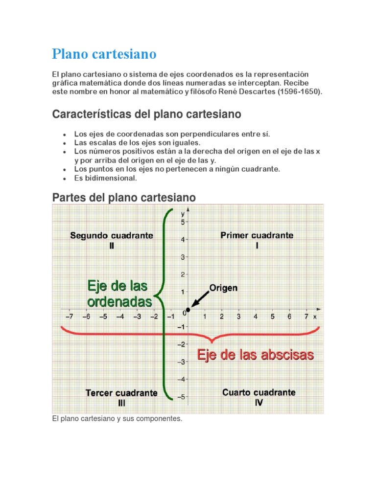 Ejercicios sobre el plano cartesiano | PDF | Sistema de coordenadas ...