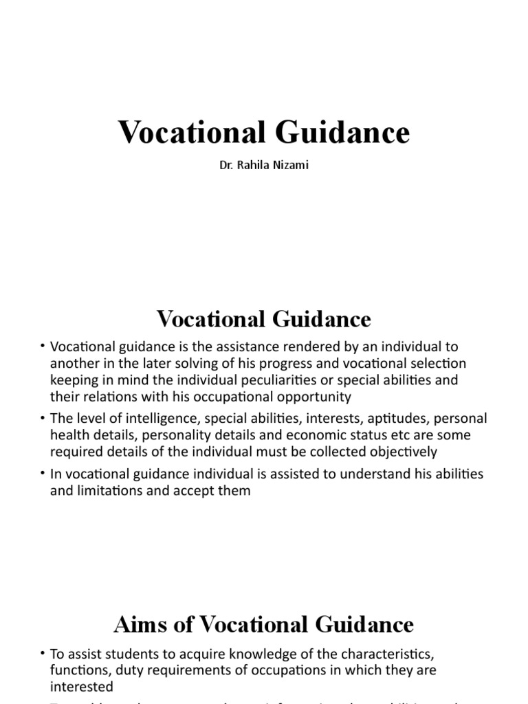 Vocational Guidance | PDF | Vocational Education | Schools