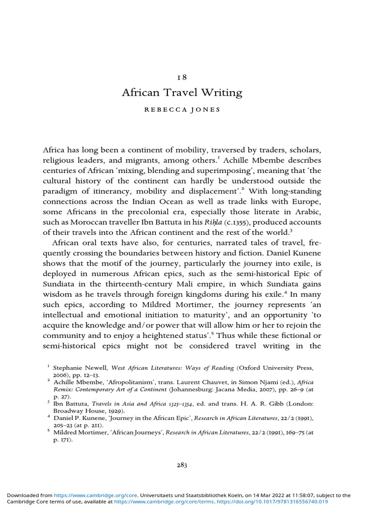 African Travel Writing Insights | PDF | Heart Of Darkness | Africa